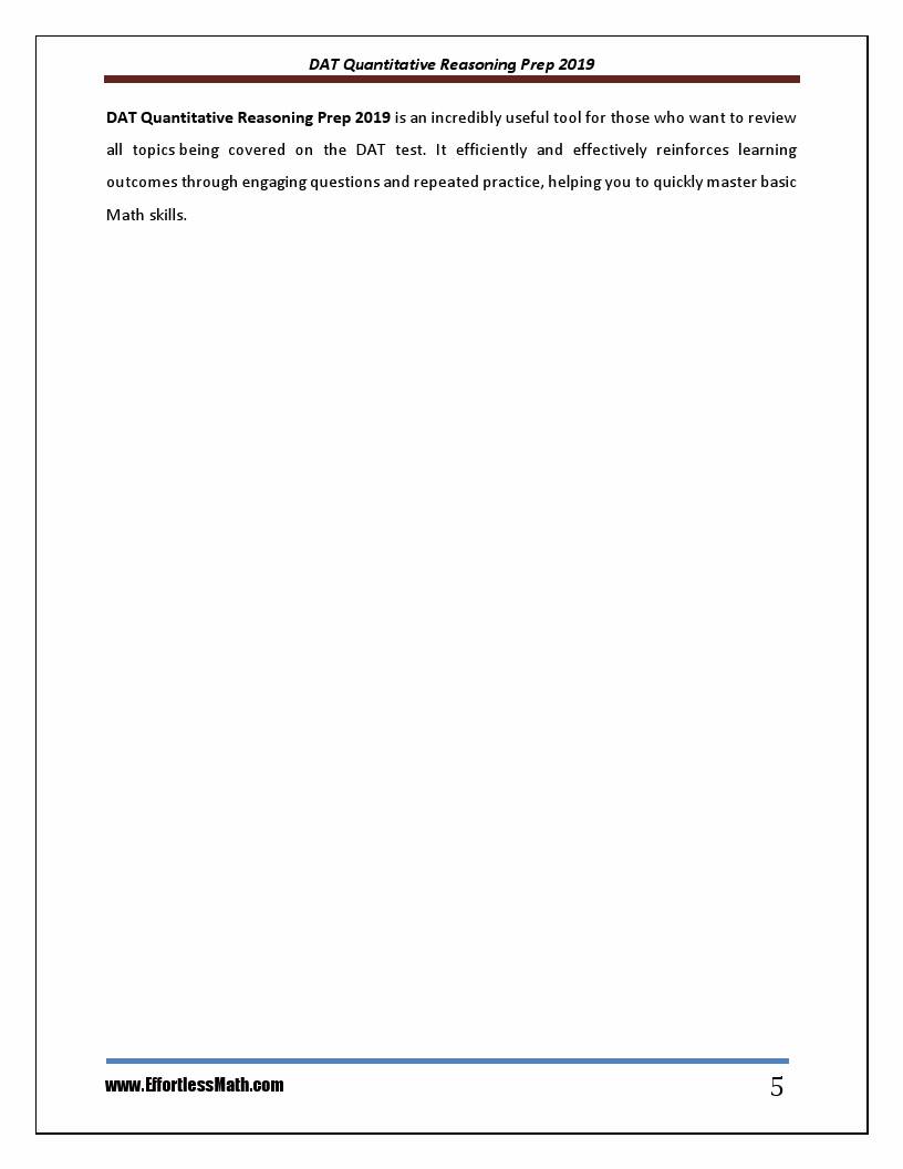 DAT Quantitative Reasoning Prep 2019: A Comprehensive Review and ...