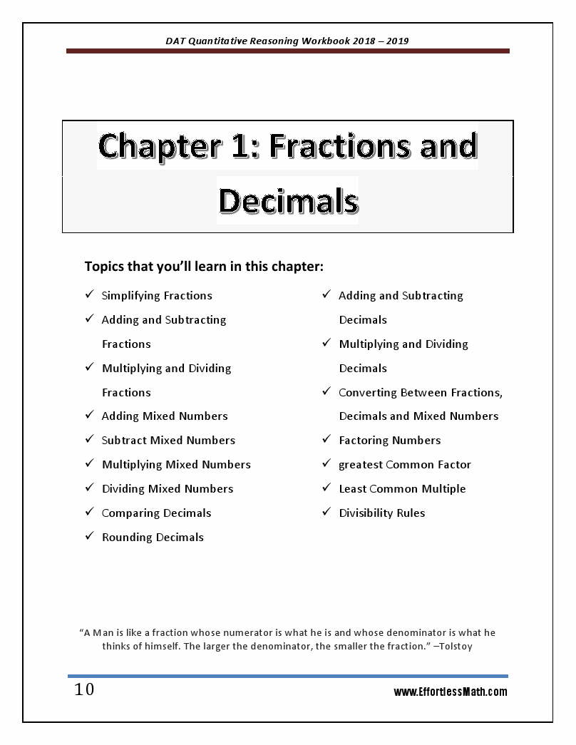 DAT Quantitative Reasoning Workbook 2018 – 2019: A Comprehensive Review ...