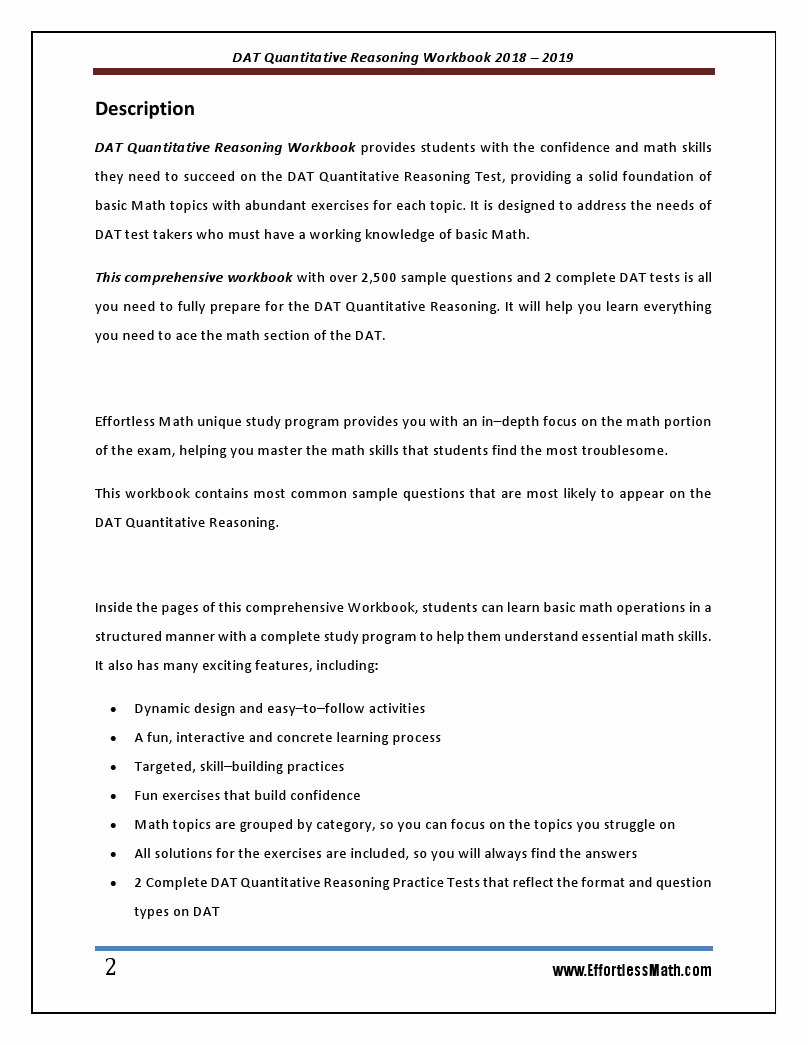DAT Quantitative Reasoning Workbook 2018 – 2019: The Most Comprehensive ...