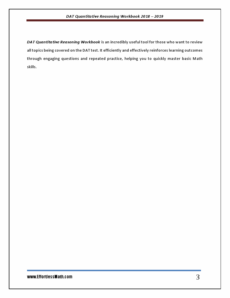 DAT Quantitative Reasoning Workbook 2018 – 2019: The Most Comprehensive ...