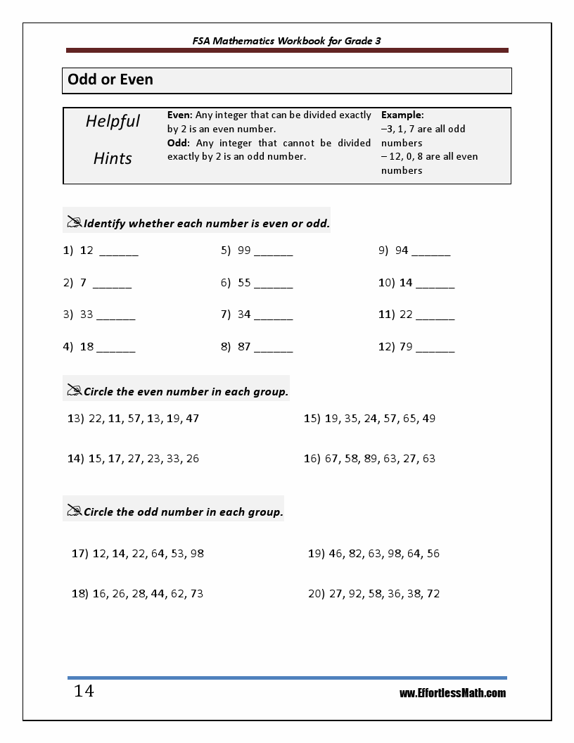 FSA Mathematics Workbook For Grade 3: Step-By-Step Guide to Preparing ...