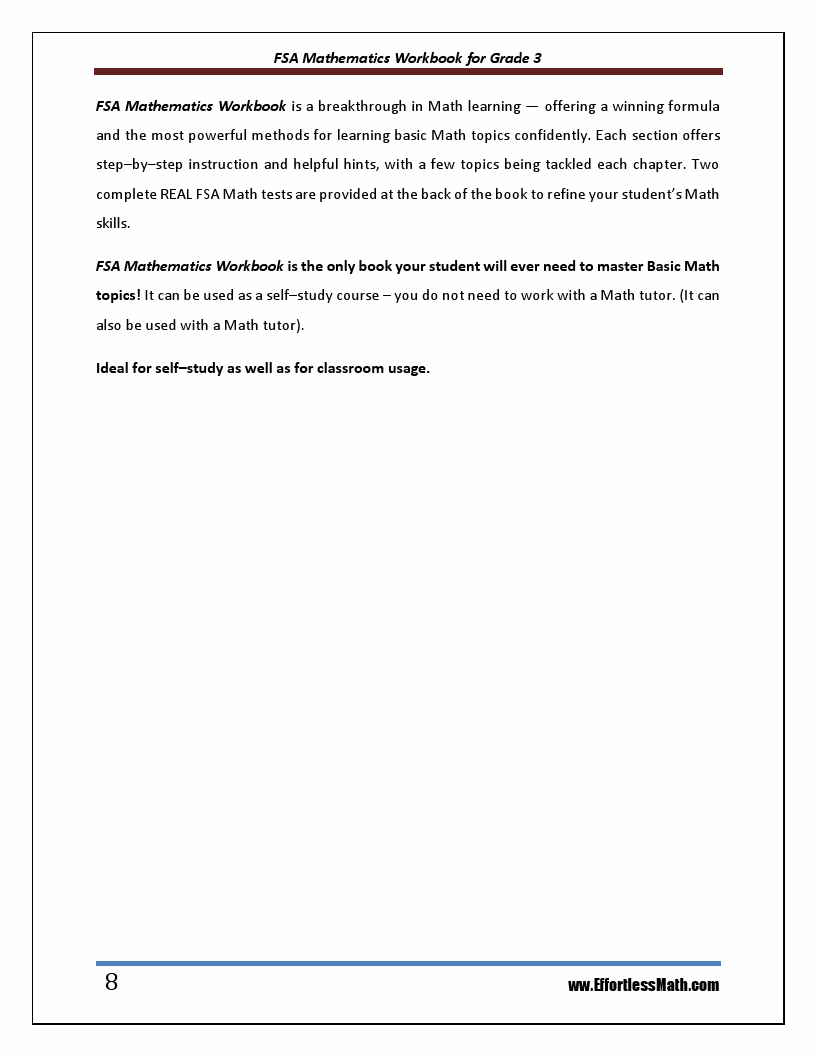 FSA Mathematics Workbook For Grade 3: Step-By-Step Guide to Preparing ...