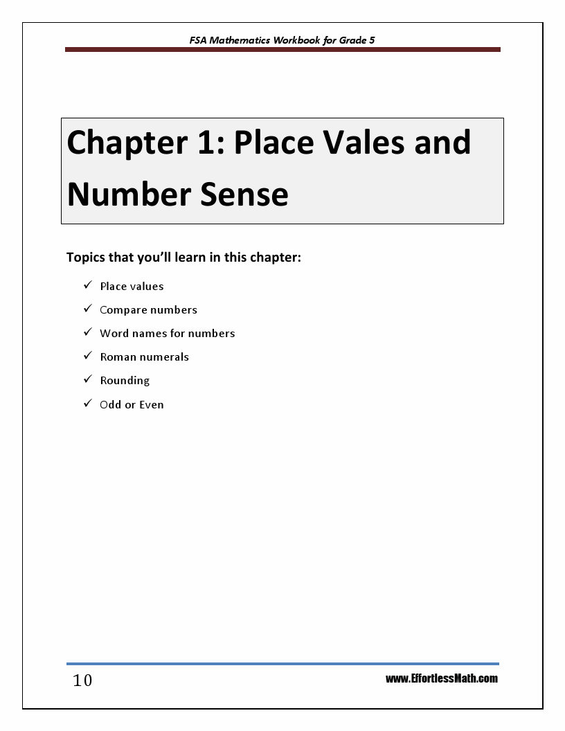 FSA Mathematics Workbook For Grade 5: Step-By-Step Guide to Preparing ...