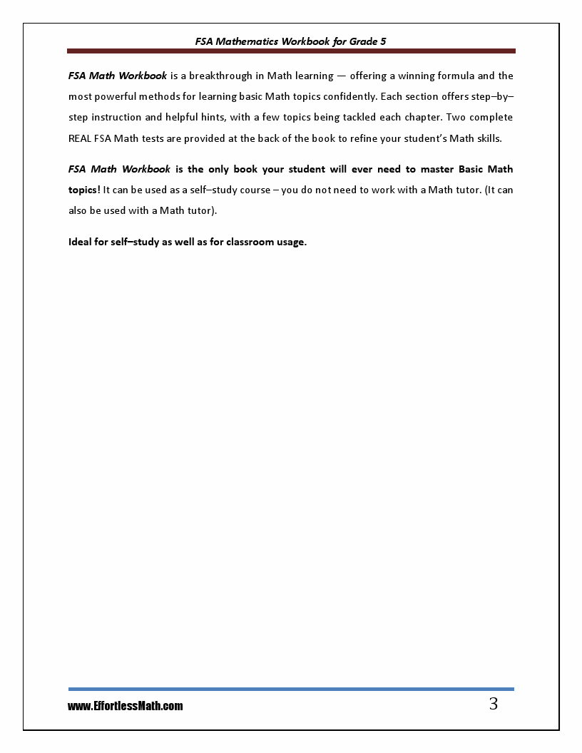 FSA Mathematics Workbook For Grade 5: Step-By-Step Guide to Preparing ...