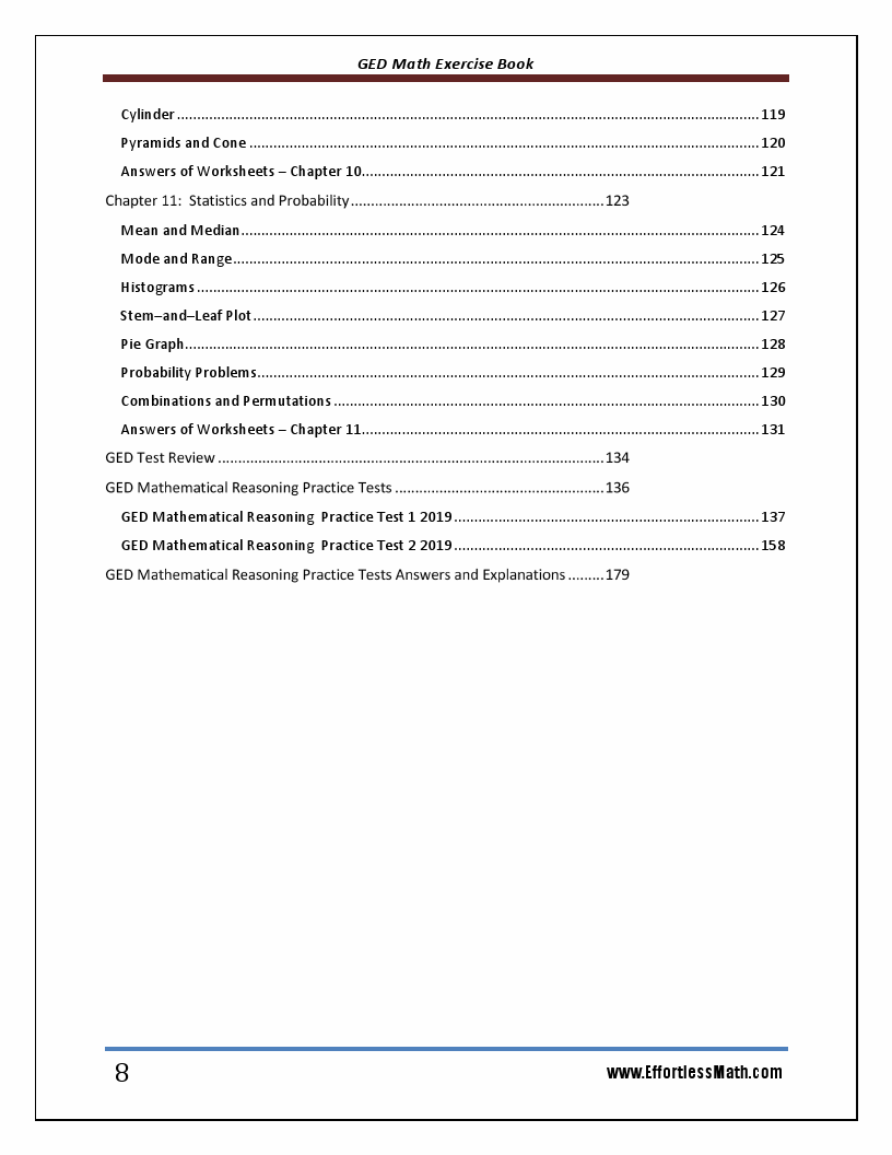 GED Math Exercise Book: Student Workbook and Two Realistic GED Math ...