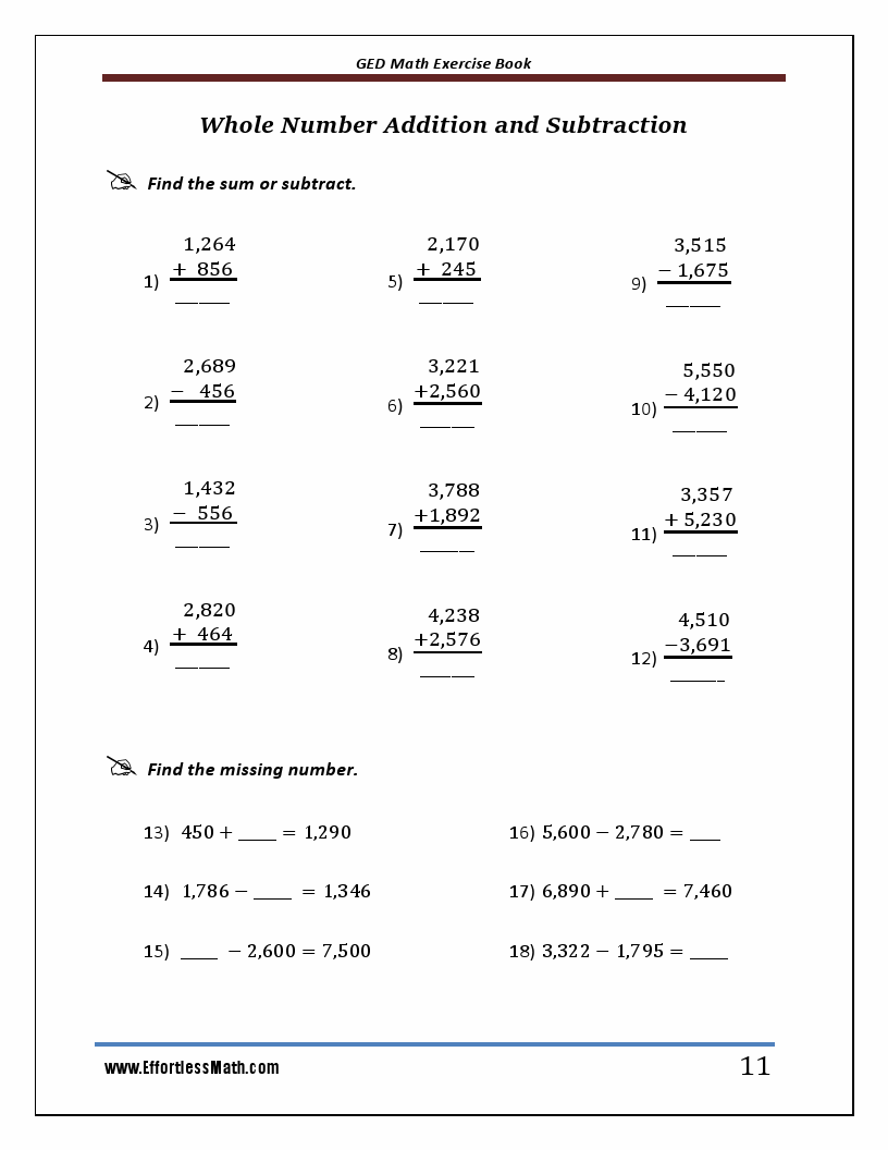 GED Math Exercise Book: Student Workbook and Two Realistic GED Math ...