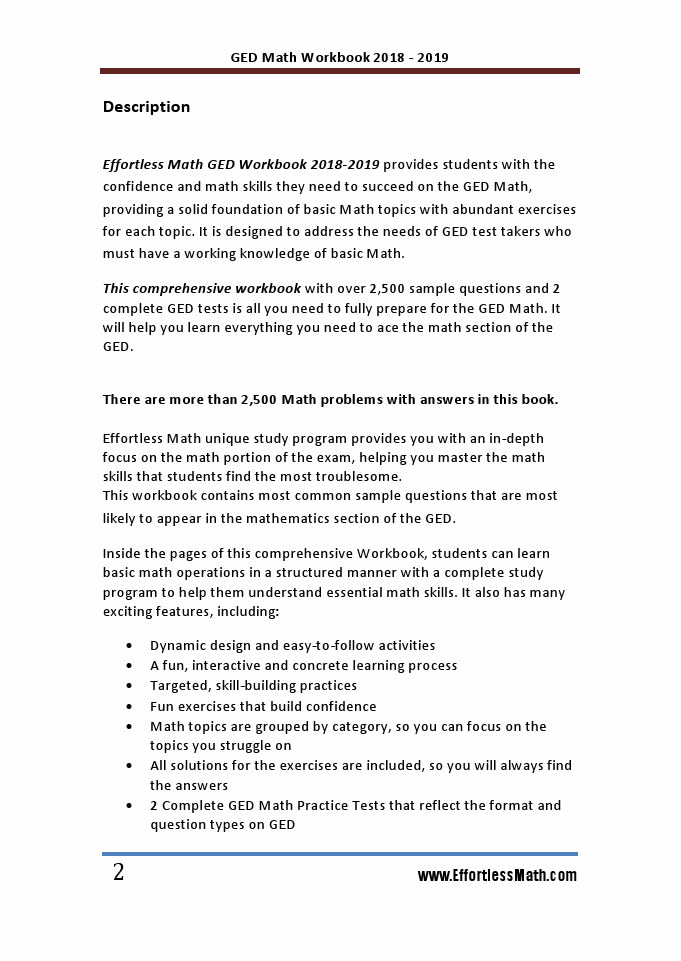GED Math Workbook 2018 – 2019: The Most Comprehensive Review for the ...