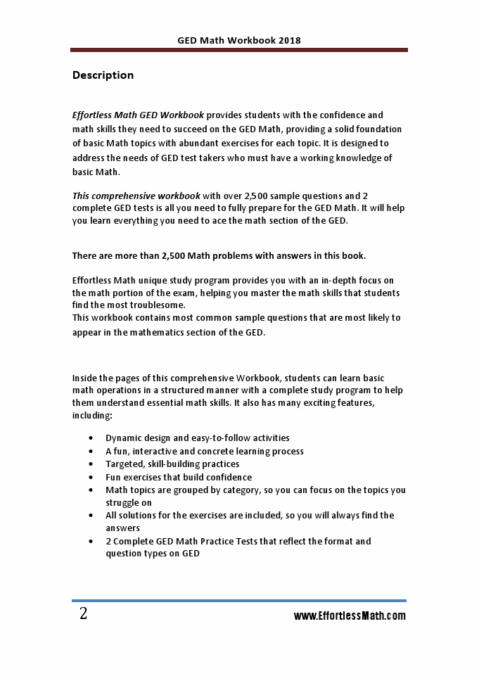 GED Math Workbook 2018: The Most Comprehensive Review for the Math ...