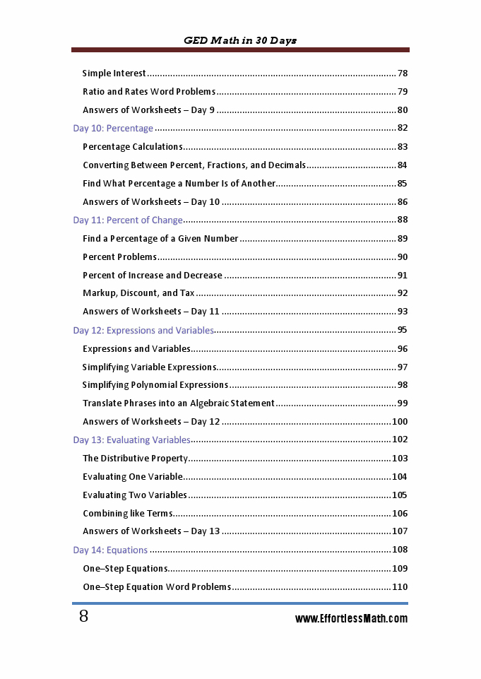 GED Math in 30 Days: The Ultimate Crash Course to Preparing for the GED ...