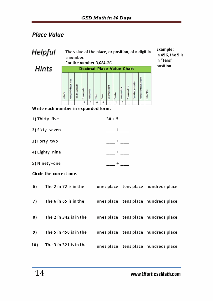 GED Math in 30 Days: The Ultimate Crash Course to Preparing for the GED ...