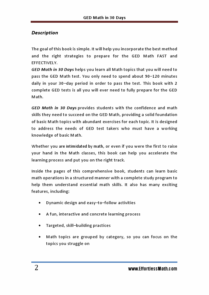 GED Math in 30 Days: The Ultimate Crash Course to Preparing for the GED ...