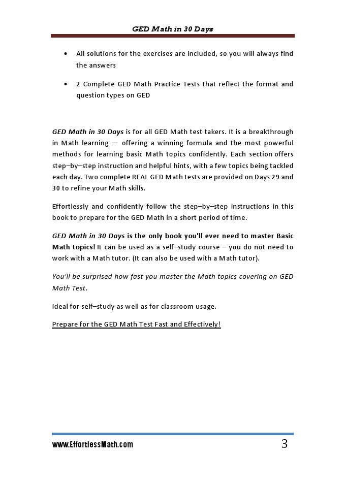 GED Math in 30 Days: The Ultimate Crash Course to Preparing for the GED ...