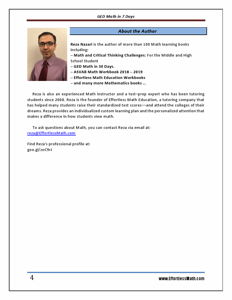 GED Math in 7 Days: Step-By-Step Guide to Preparing for the GED Math ...