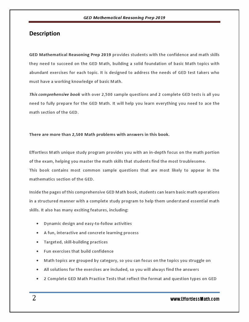 GED Mathematical Reasoning Prep 2019: A Comprehensive Review and ...