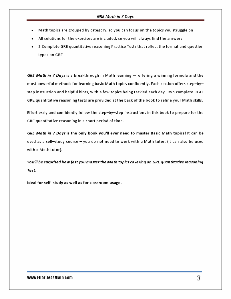 GRE Math in 7 Days: Step-By-Step Guide to Preparing for the GRE Math ...