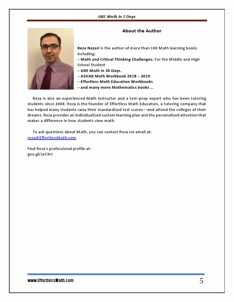 GRE Math in 7 Days: Step-By-Step Guide to Preparing for the GRE Math ...