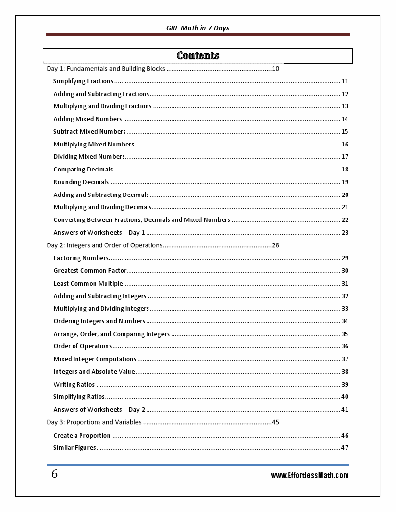 GRE Math in 7 Days: Step-By-Step Guide to Preparing for the GRE Math ...