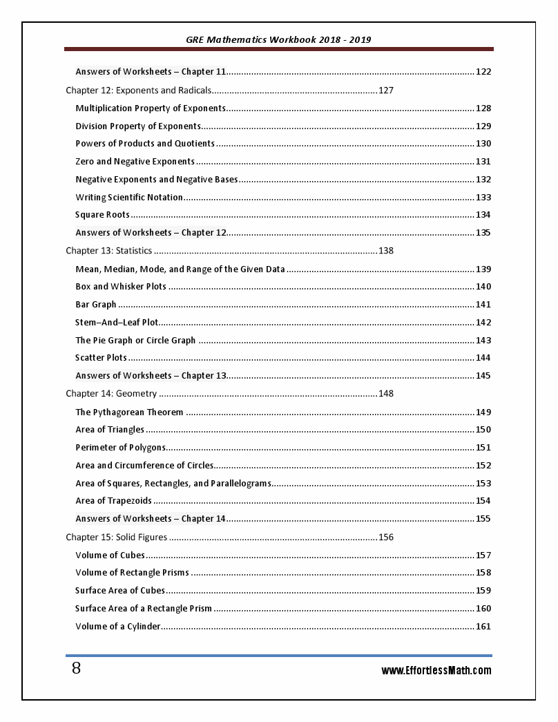 GRE Mathematics Workbook 2018-2019: A Comprehensive Review and Step-By ...