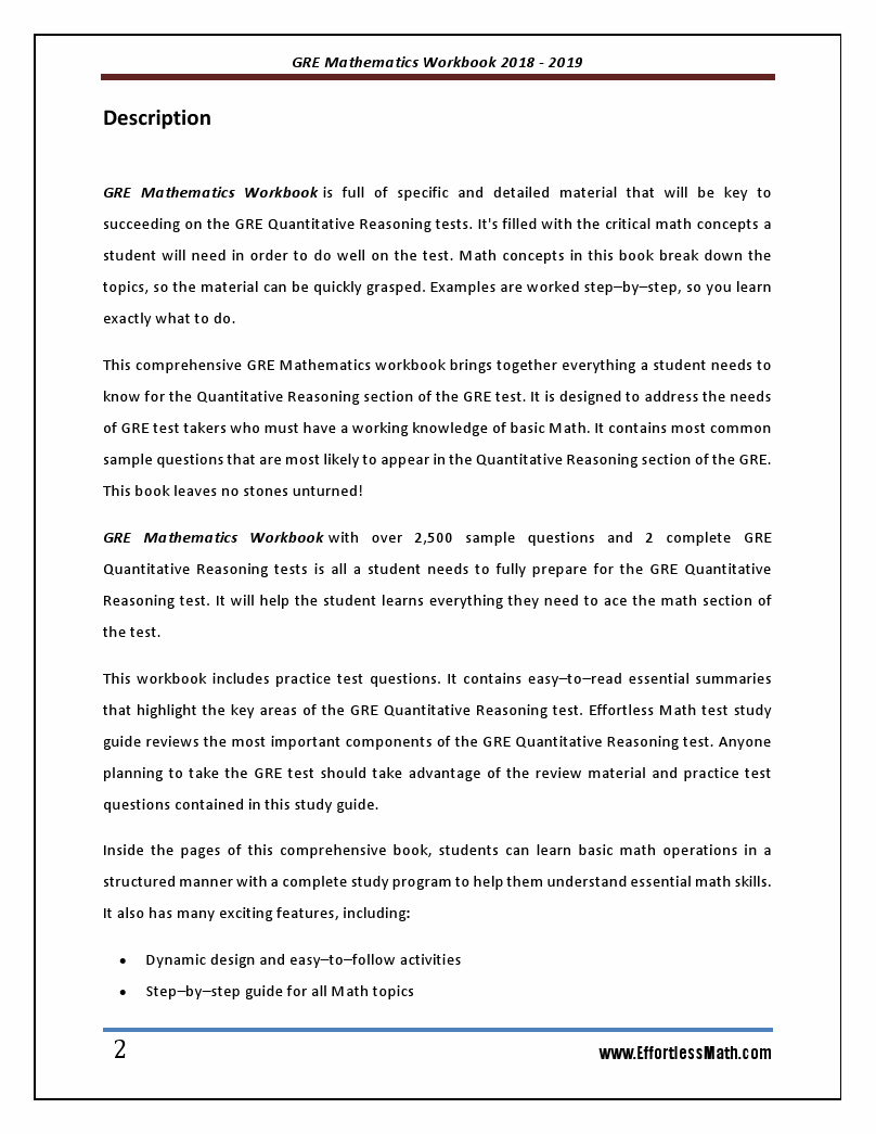 GRE Mathematics Workbook 2018-2019: A Comprehensive Review and Step-By ...