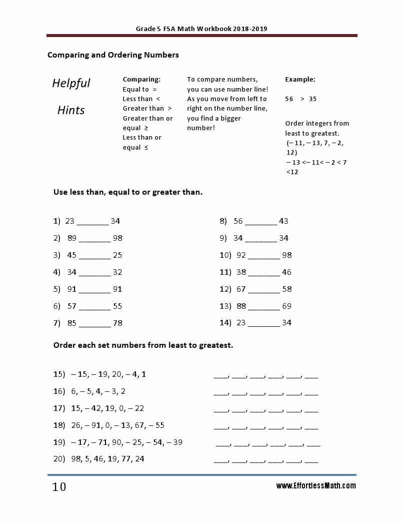 Grade 5 FSA Mathematics Workbook 2018 - 2019: A Comprehensive Review ...