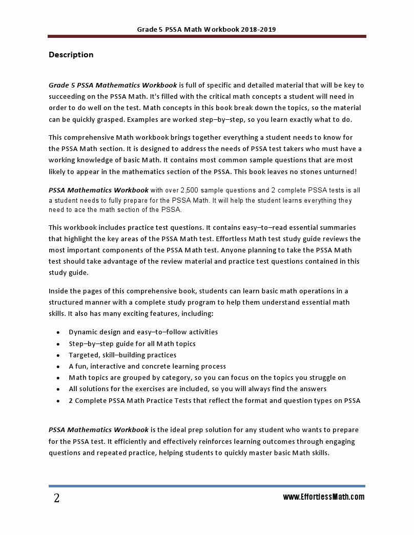 Grade 5 PSSA Mathematics Workbook 2018 – 2019: A Comprehensive Review ...