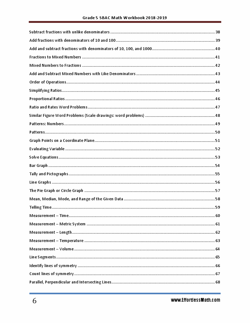 Grade 5 SBAC Mathematics Workbook 2018 - 2019: A Comprehensive Review ...