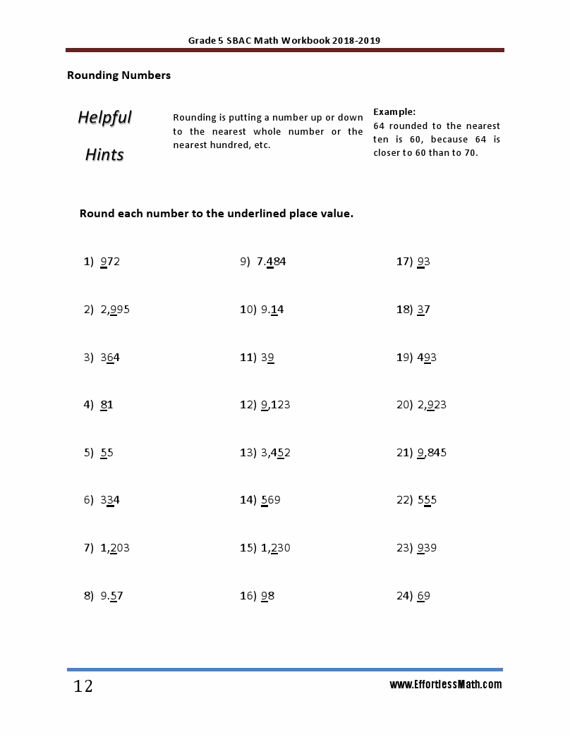 Grade 5 SBAC Mathematics Workbook 2018 - 2019: A Comprehensive Review ...