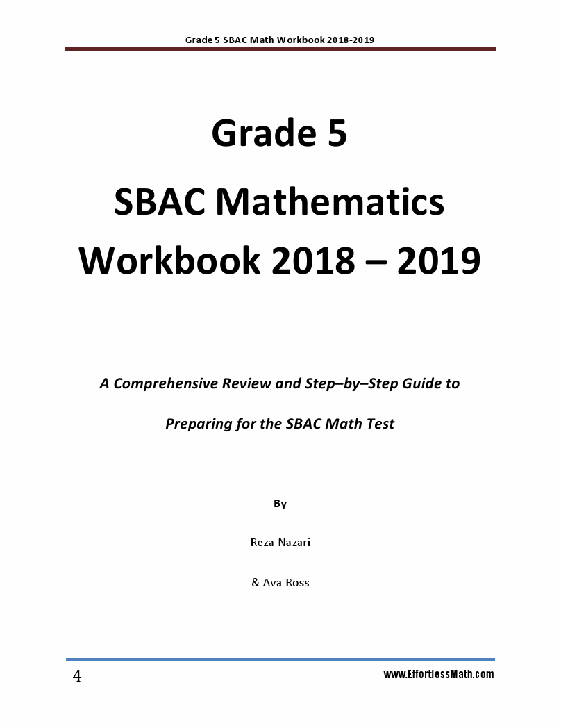 Grade 5 SBAC Mathematics Workbook 2018 - 2019: A Comprehensive Review ...