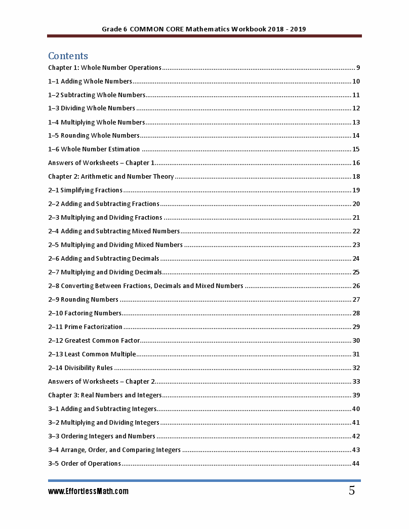 Grade 6 Common Core Mathematics Workbook 2018-2019: A Comprehensive ...