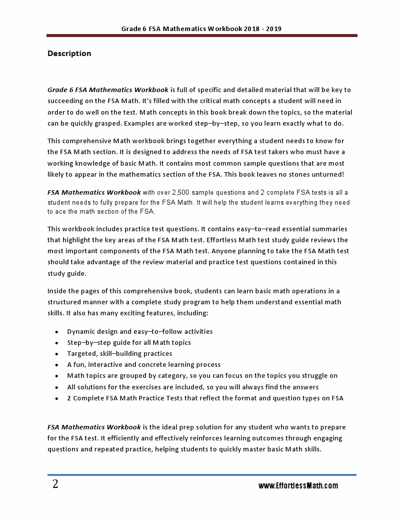 Grade 6 FSA Mathematics Workbook 2018 – 2019: A Comprehensive Review ...