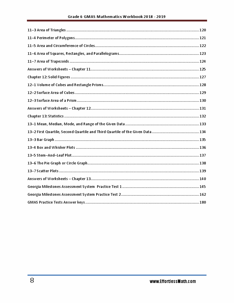 Grade 6 Georgia Milestones Mathematics Workbook 2018-2019: A ...