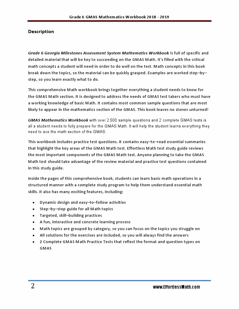 Grade 6 Georgia Milestones Mathematics Workbook 2018-2019: A ...