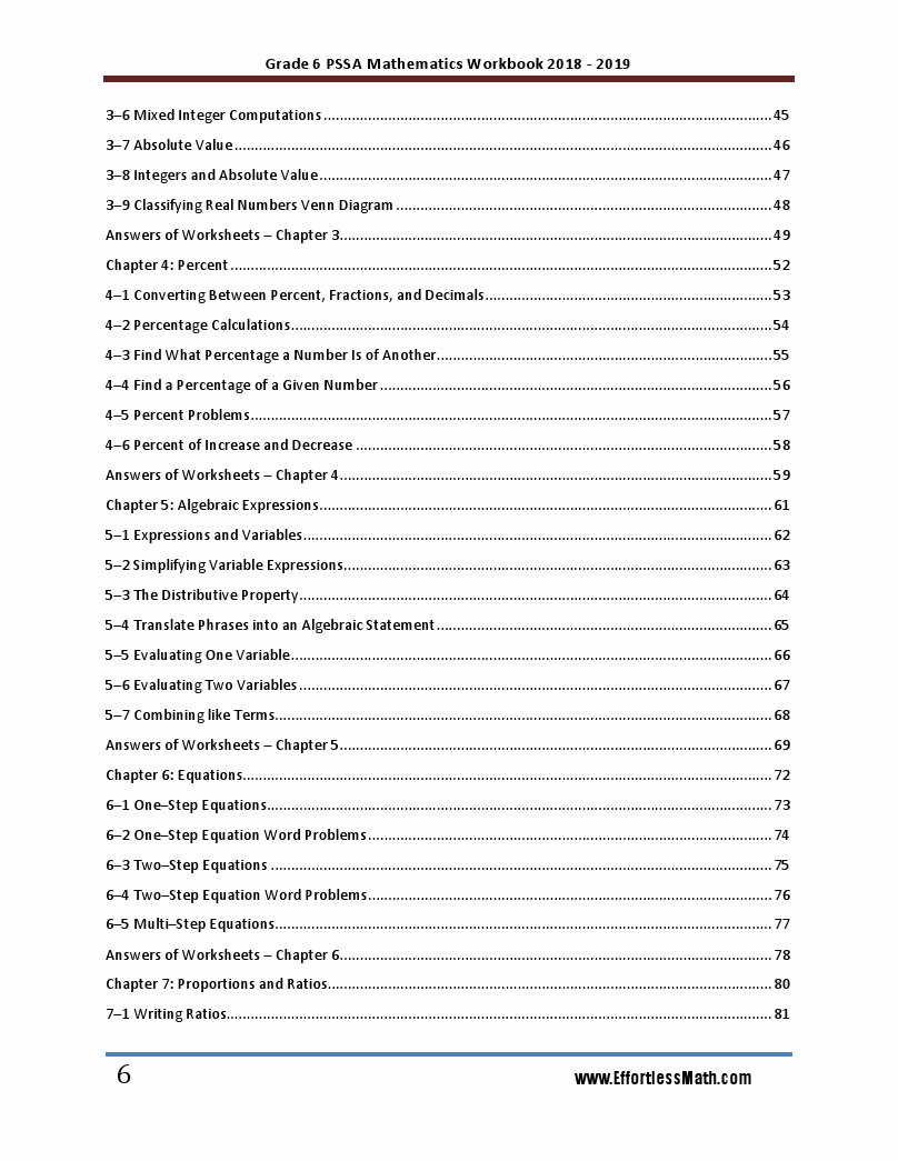 Grade 6 PSSA Mathematics Workbook 2018 – 2019: A Comprehensive Review ...