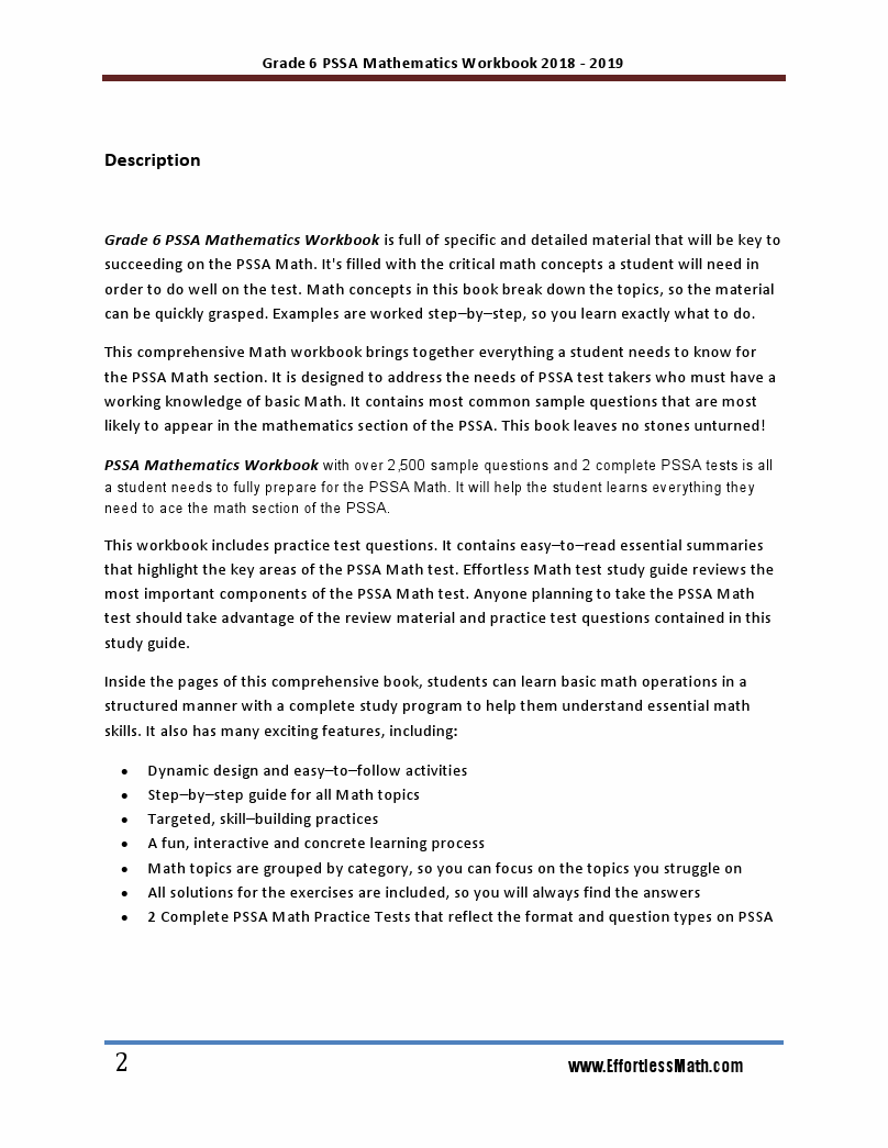 Grade 6 PSSA Math Workbook - : A | Effortless Math