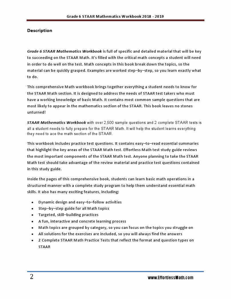 Grade 6 STAAR Mathematics Workbook 2018-2019: A Comprehensive Review ...