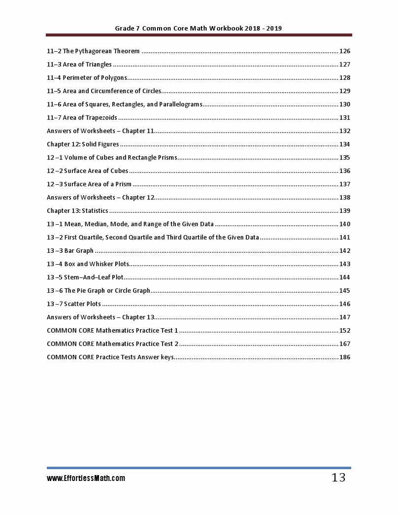 Grade 7 Common Core Mathematics Workbook 2018-2019: A Comprehensive ...