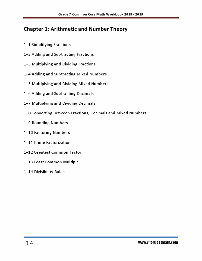 Grade 7 Common Core Mathematics Workbook 2018-2019: A Comprehensive ...