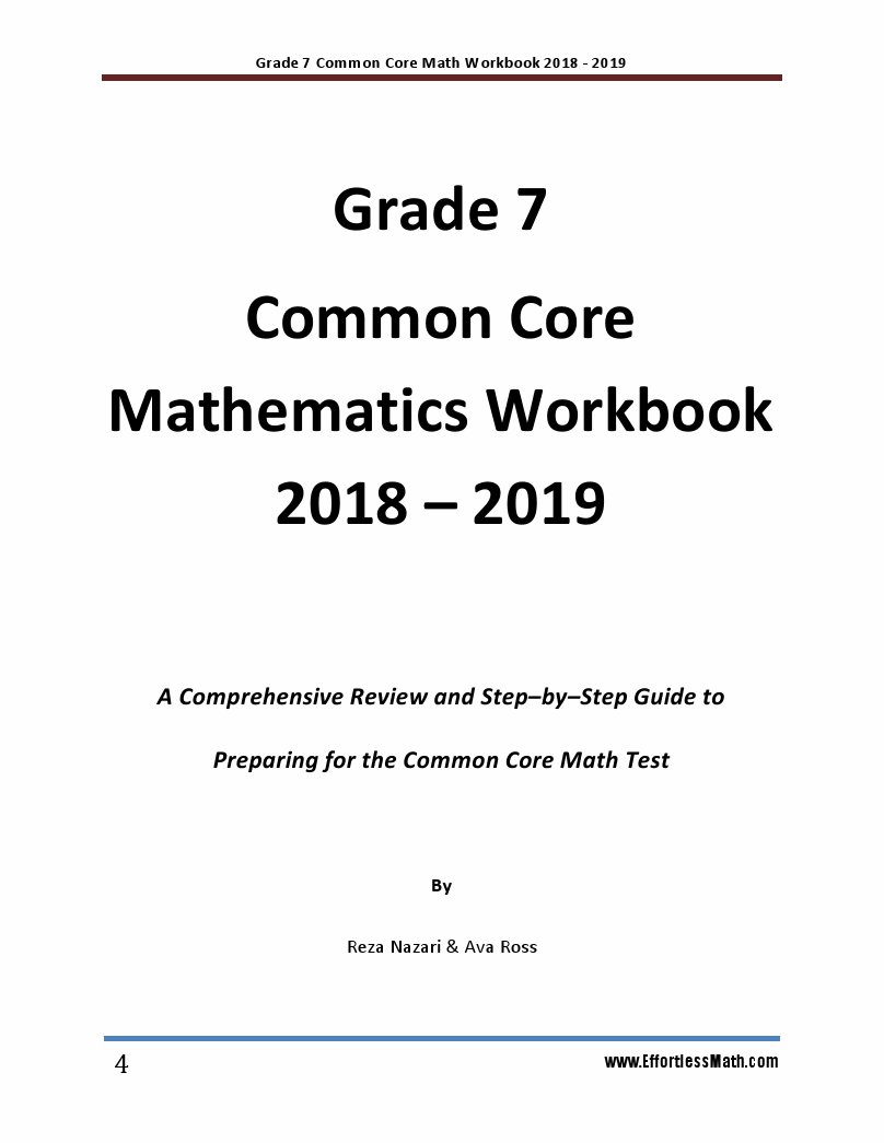 Grade 7 Common Core Mathematics Workbook 2018-2019: A Comprehensive ...