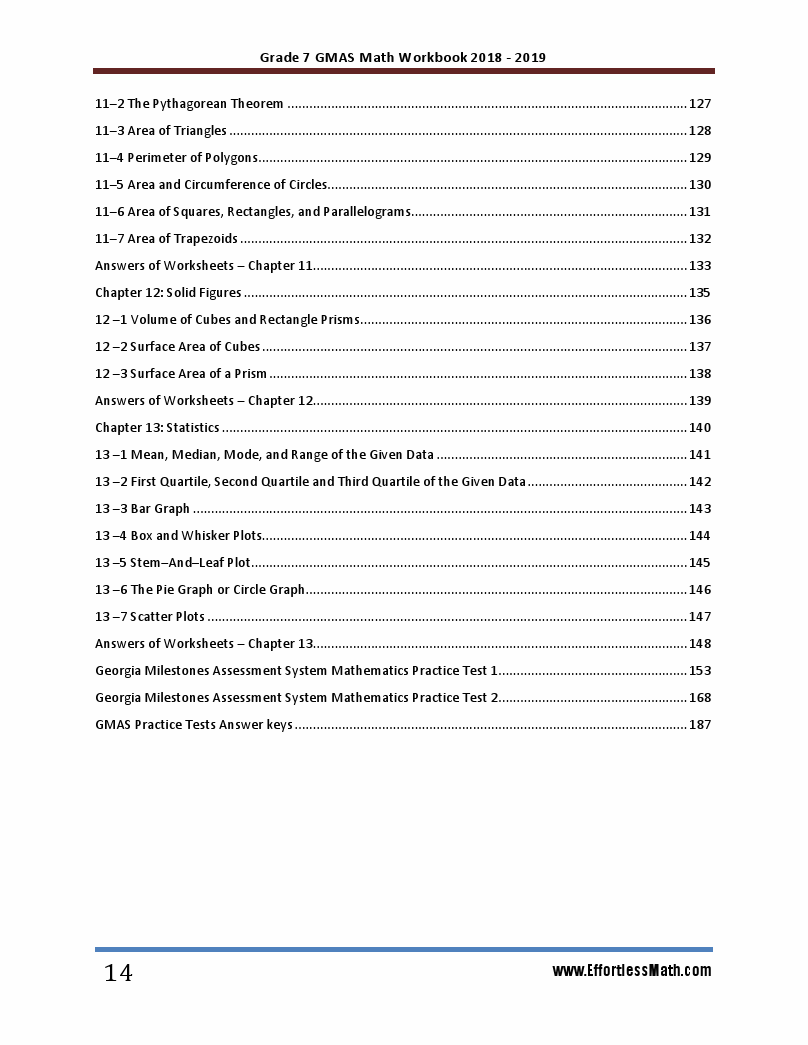Grade 7 Georgia Milestones Mathematics Workbook 2018-2019: A ...