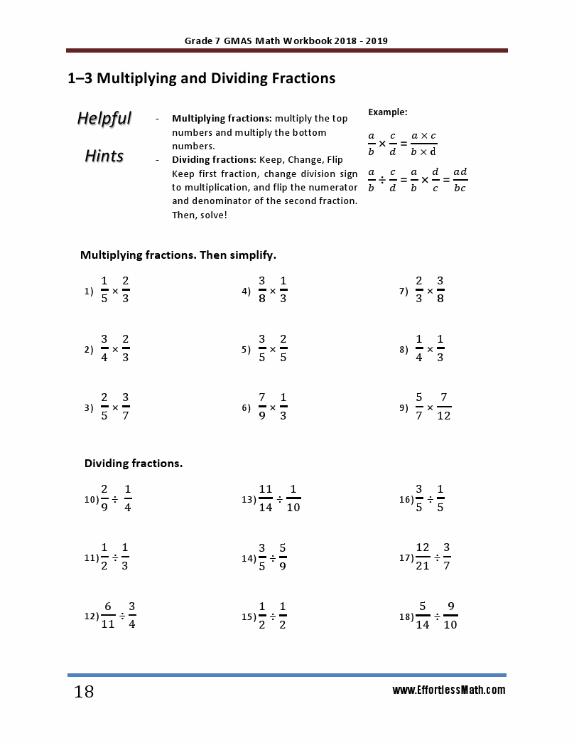 Grade 7 Georgia Milestones Mathematics Workbook 2018-2019: A ...