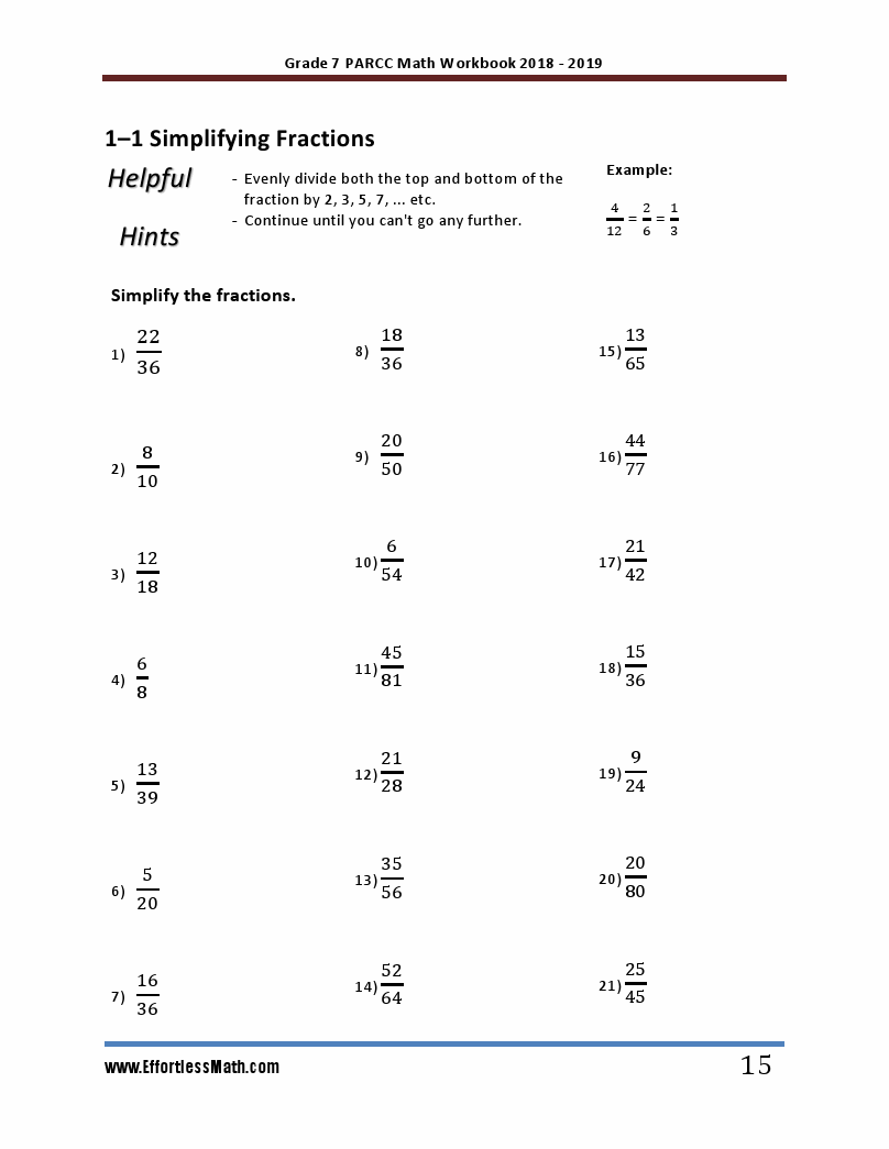 Grade 7 PARCC Mathematics Workbook 2018 – 2019: A Comprehensive Review ...