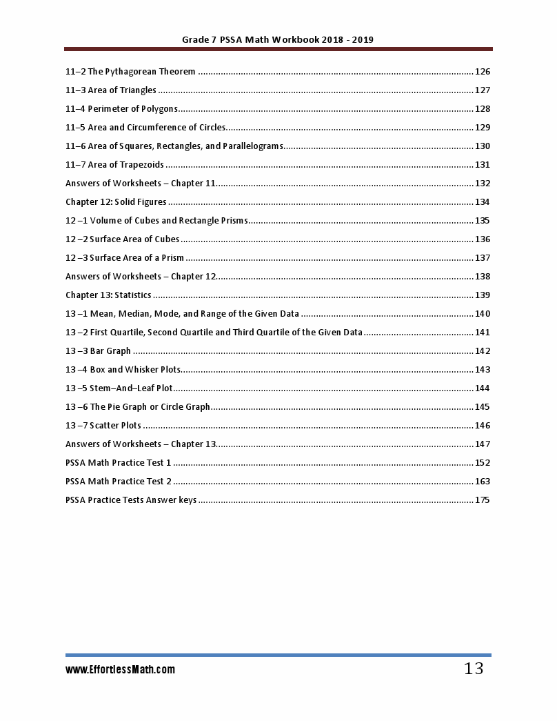 Grade 7 PSSA Mathematics Workbook 2018 – 2019: A Comprehensive Review ...