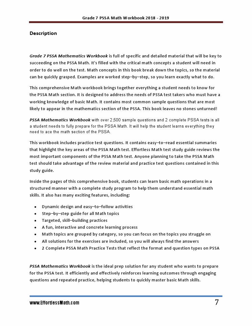 Grade 7 PSSA Mathematics Workbook 2018 – 2019: A Comprehensive Review ...