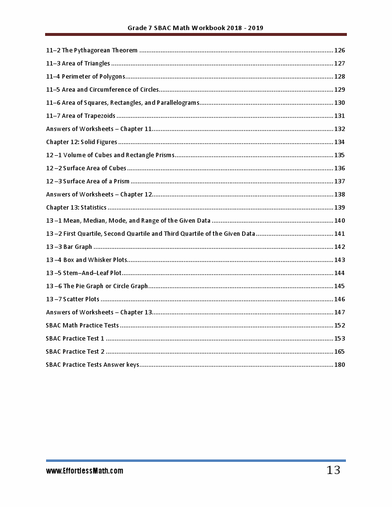 Grade 7 SBAC Mathematics Workbook 2018 – 2019: A Comprehensive Review ...