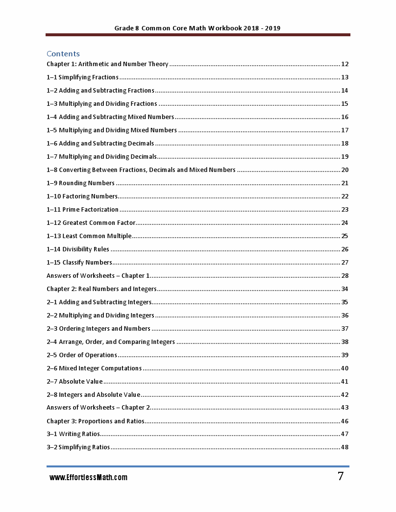 Grade 8 Common Core Mathematics Workbook 2018-2019: A Comprehensive ...