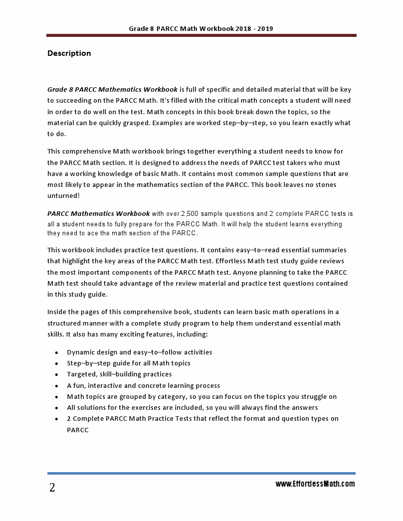 Grade 8 PARCC Mathematics Workbook 2018 – 2019: A Comprehensive Review ...