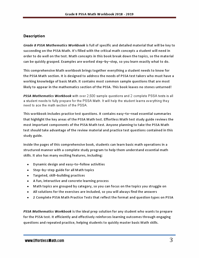 Grade 8 PSSA Mathematics Workbook 2018 – 2019: A Comprehensive Review ...