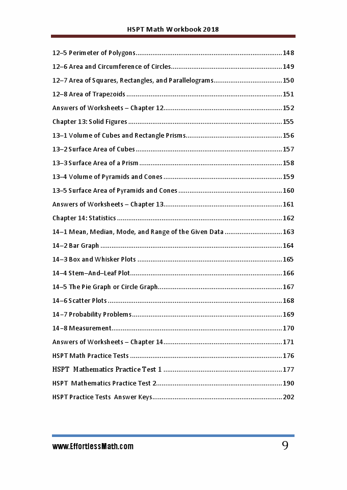 HSPT Math Workbook 2018: The Most Comprehensive Review for the Math ...