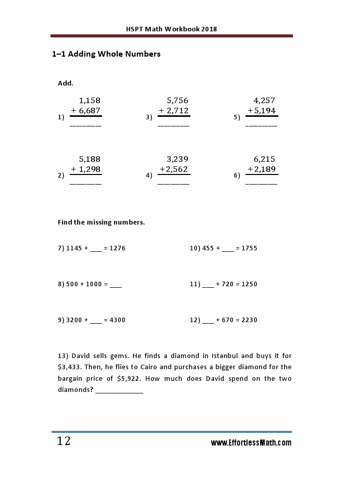 HSPT Math Workbook 2018: The Most Comprehensive Review for the Math ...