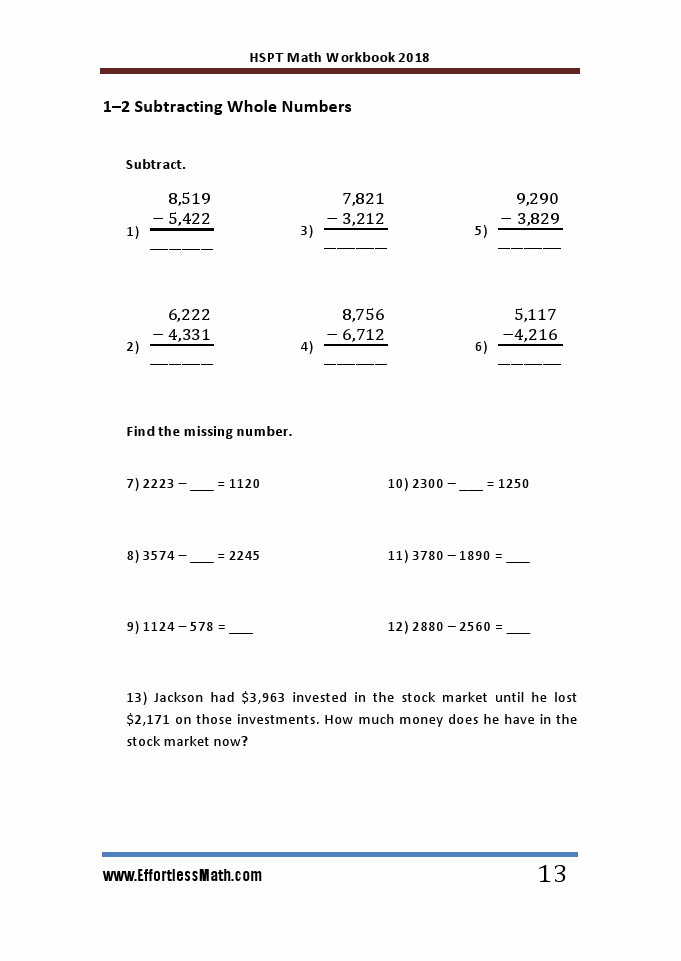 HSPT Math Workbook 2018: The Most Comprehensive Review for the Math ...